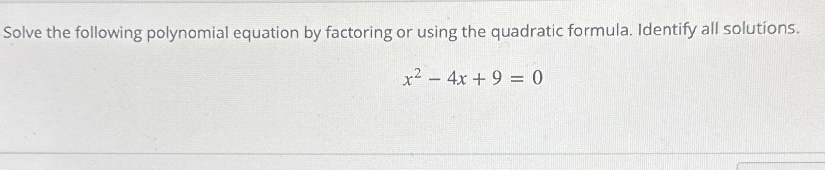 Solved Solve the following polynomial equation by factoring | Chegg.com