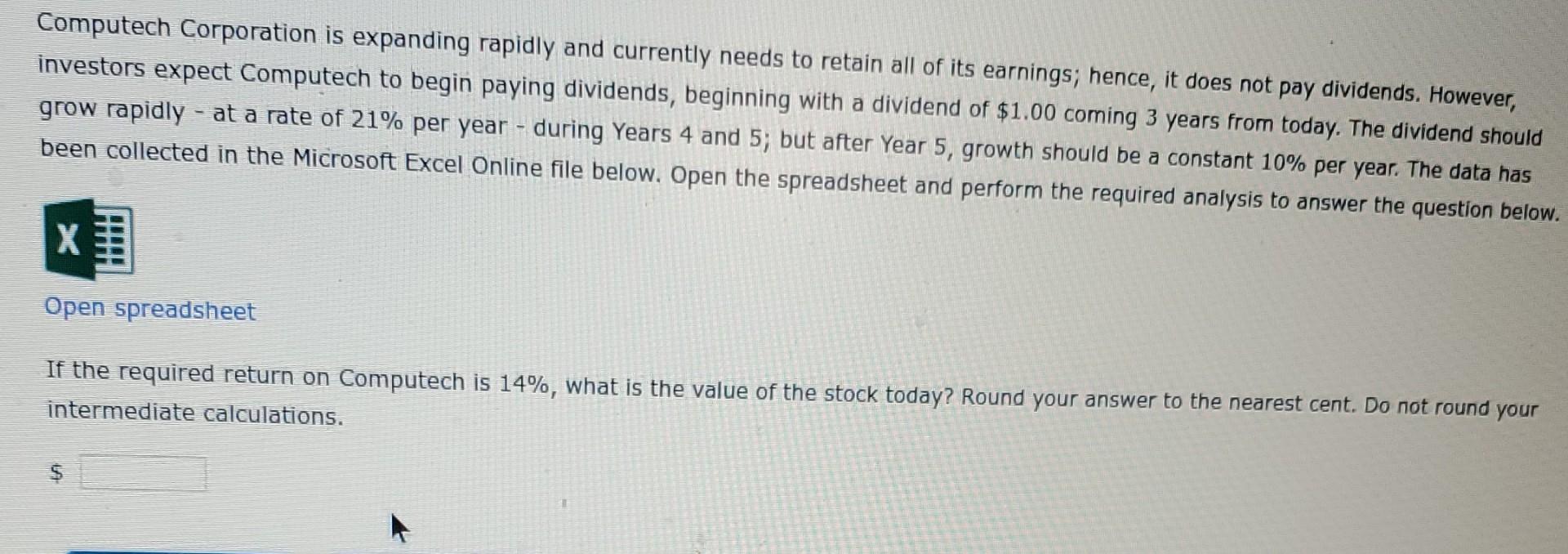 Solved Computech Corporation is expanding rapidly and | Chegg.com