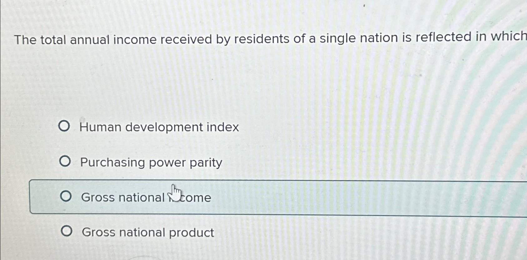 Solved The total annual income received by residents of a | Chegg.com