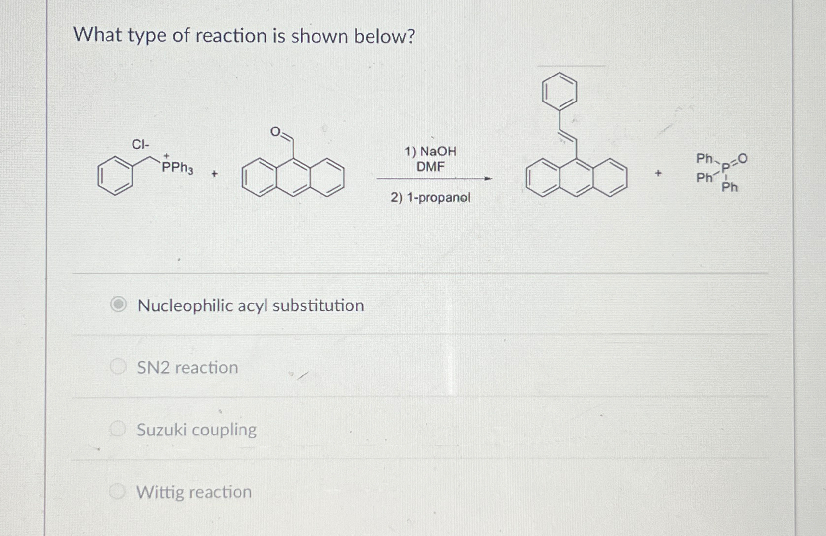 Solved What type of reaction is shown below?Nucleophilic | Chegg.com