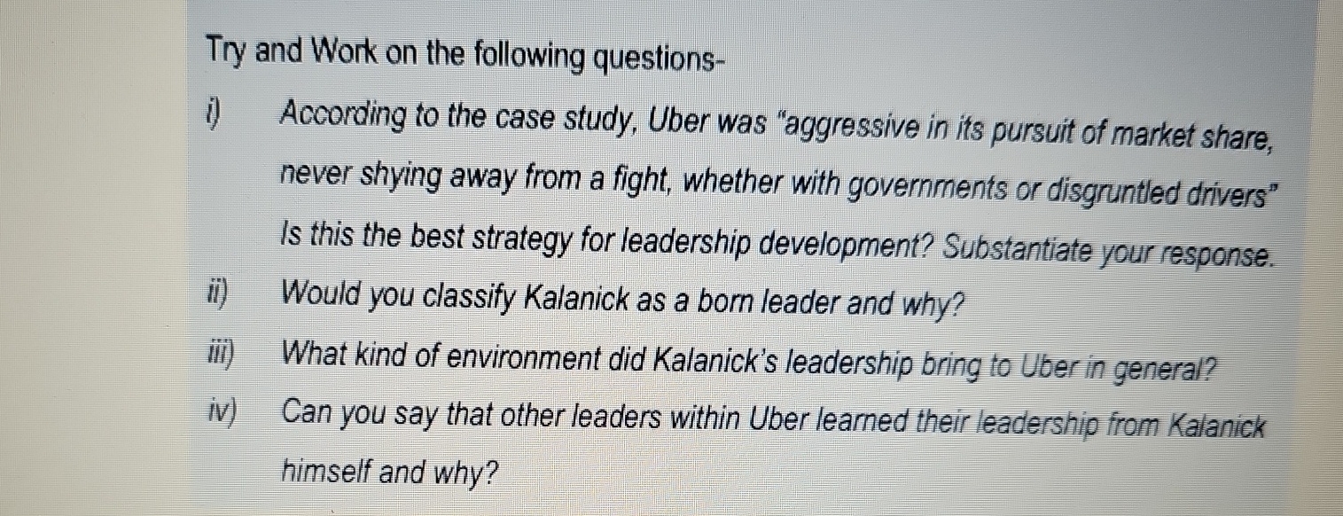 Solved Try and Work on the following questions-i) ﻿According | Chegg.com