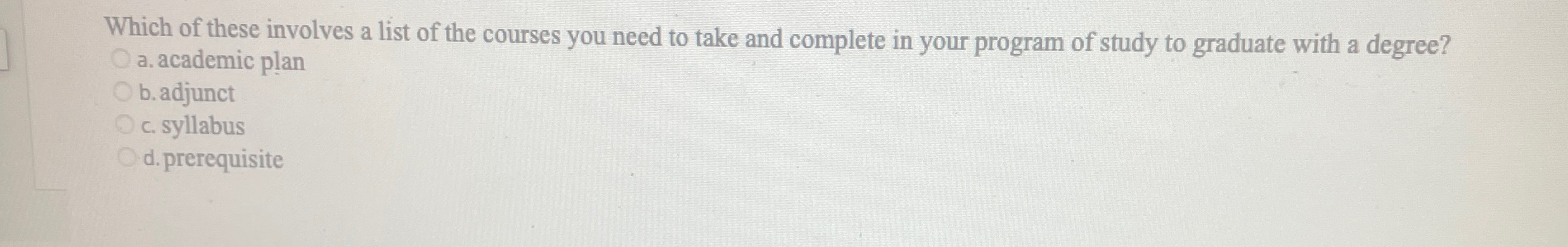 Solved Which of these involves a list of the courses you | Chegg.com