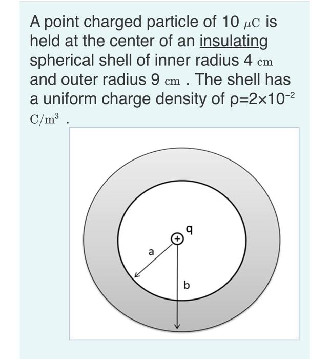 Solved A point charged particle of 10μC is held at the | Chegg.com