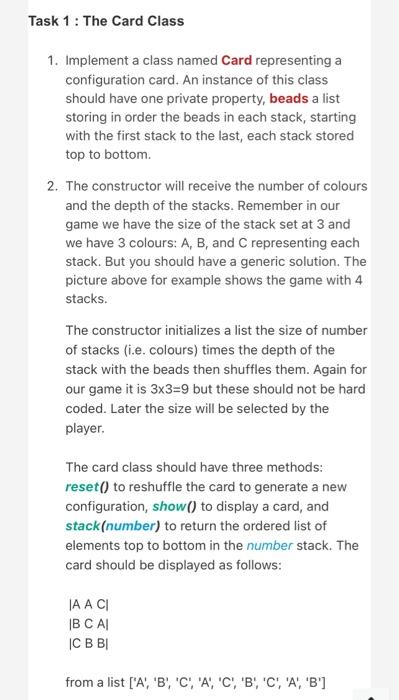 Solved Task 1 The Card Class 1 Implement A Class Named 5938