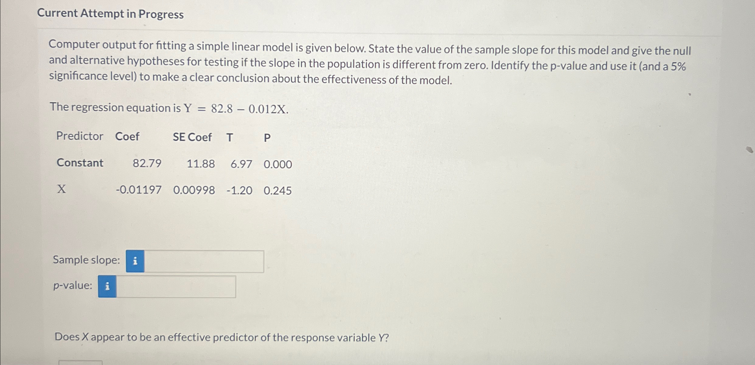 Solved Current Attempt in ProgressComputer output for | Chegg.com