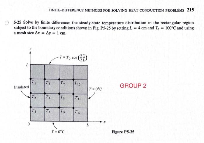 Solved 5-25 Solve by finite differences the steady-state | Chegg.com