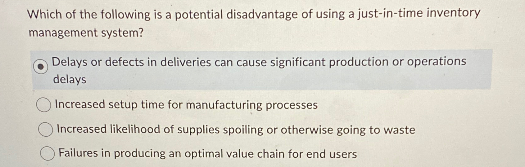 Solved Which of the following is a potential disadvantage of | Chegg.com