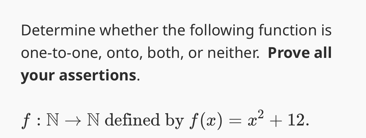 Solved Determine whether the following function is | Chegg.com