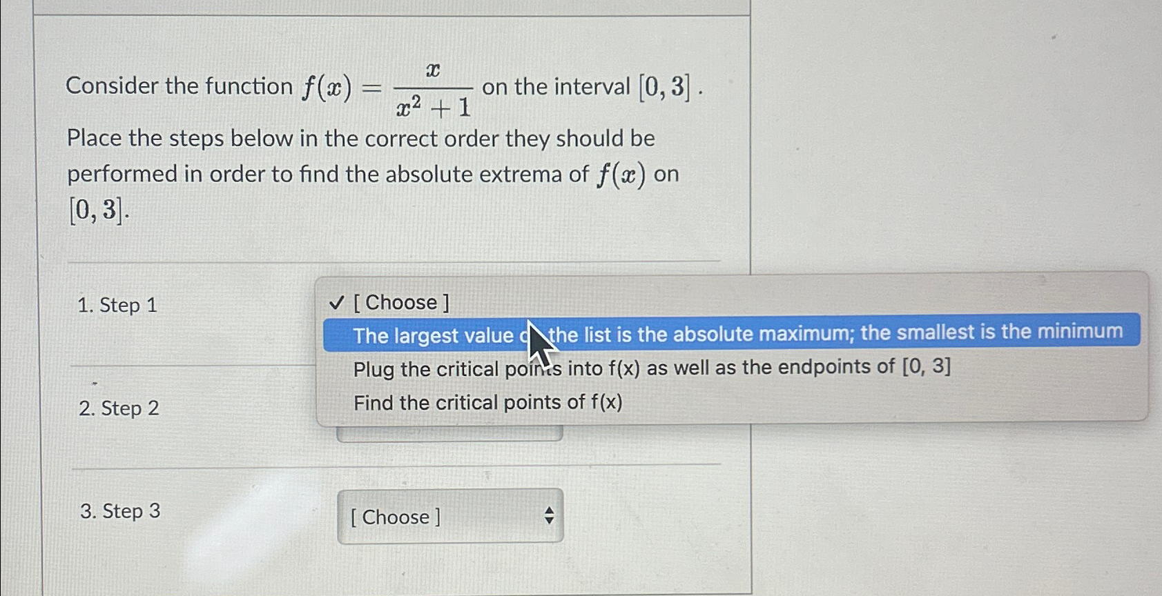 Solved Consider the function f(x)=xx2+1 ﻿on the interval | Chegg.com