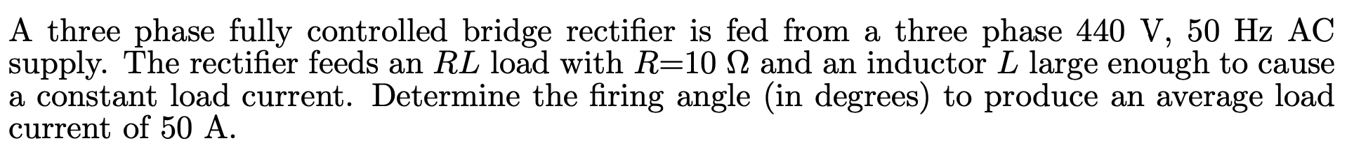Solved A single phase uncontrolled full-wave bridge | Chegg.com