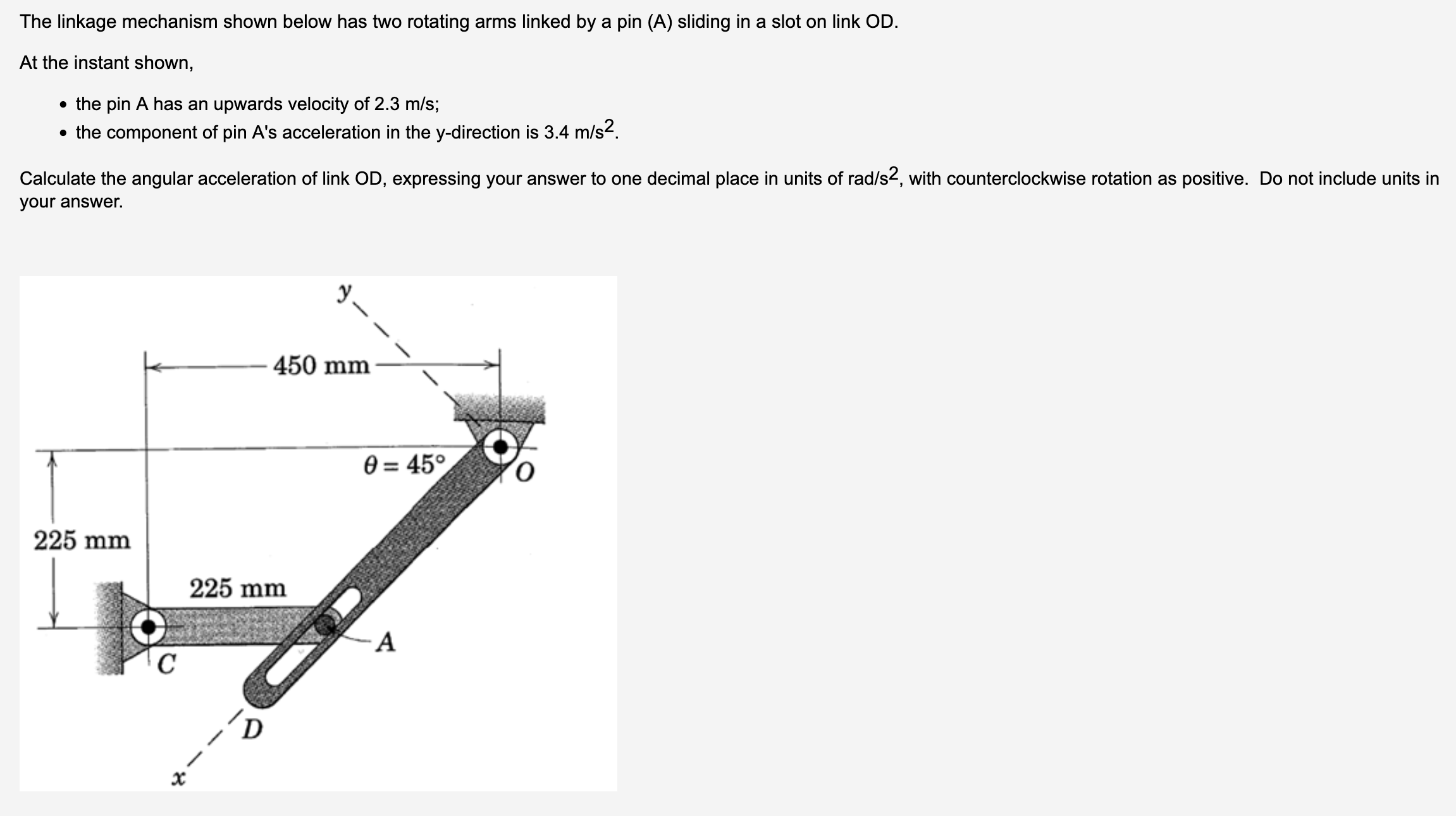 Solved The linkage mechanism shown below has two rotating | Chegg.com