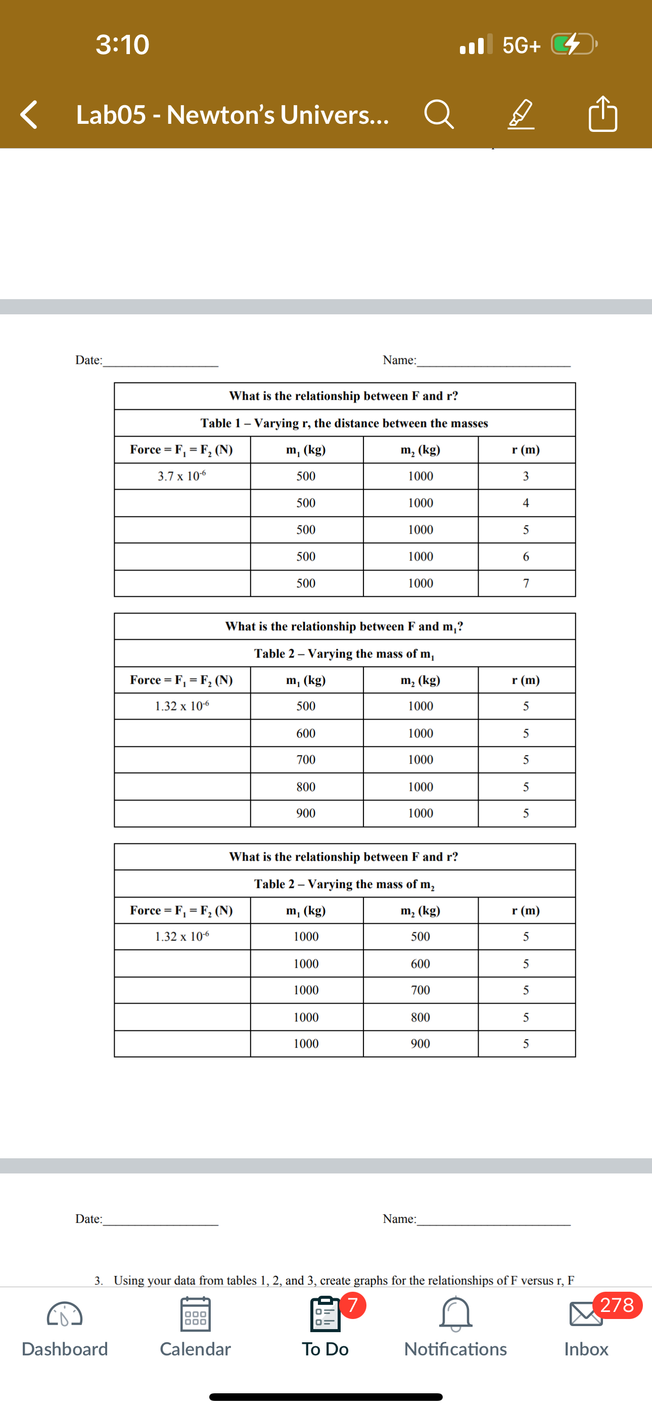 Solved 3:10all 5G+Lab05 - ﻿Newton's | Chegg.com