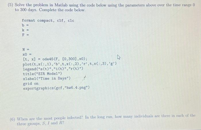 Solved HOMEWORK 6.4: APPLICATION OF FIRST ORDER SYSTEMS: SIR | Chegg.com