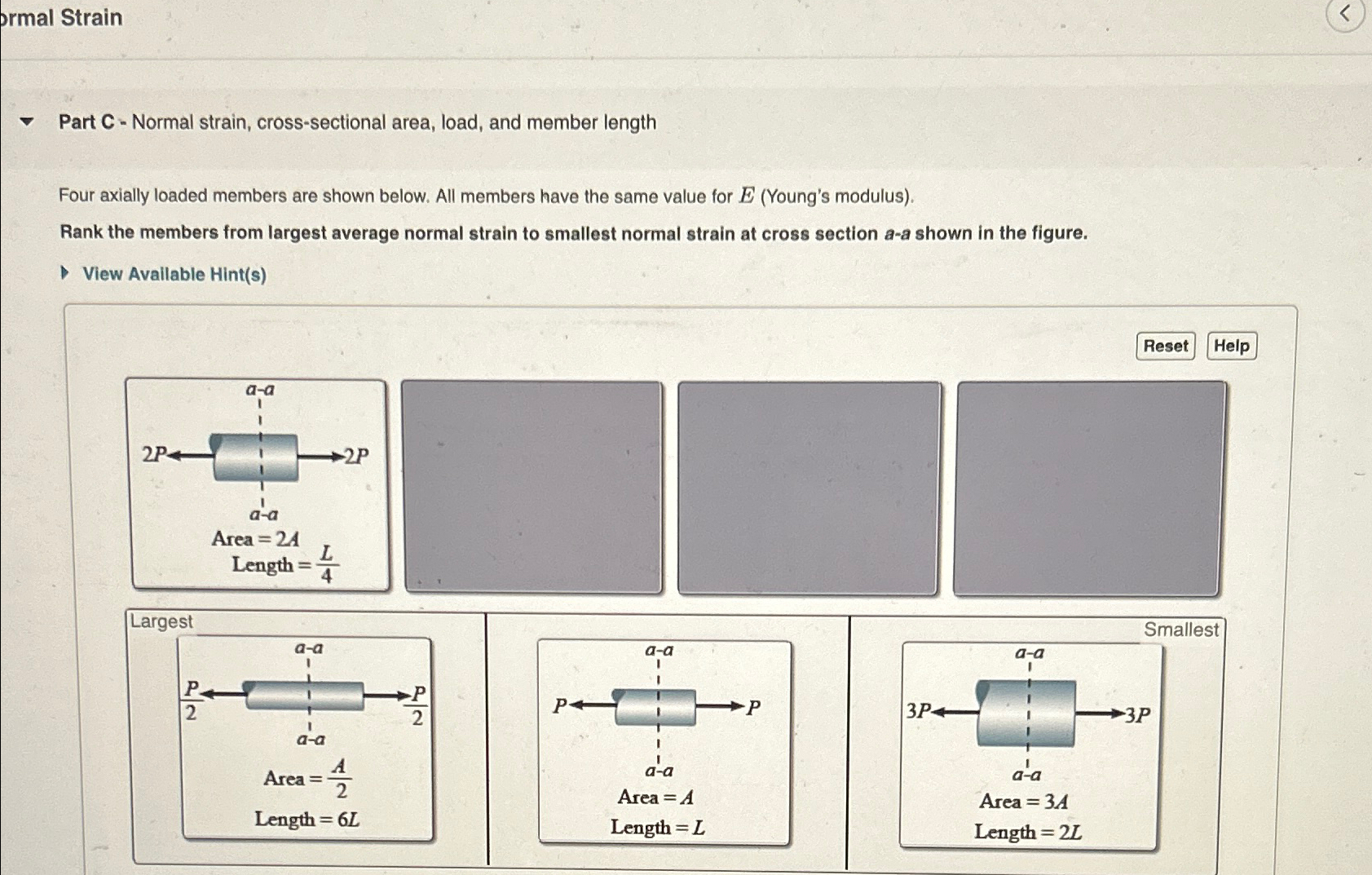 Solved prmal StrainPart C - ﻿Normal strain, cross-sectional | Chegg.com