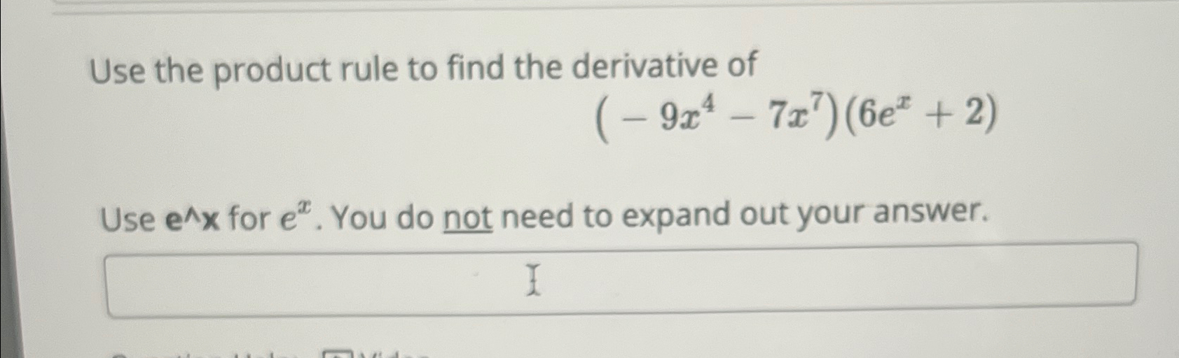 Solved Use the product rule to find the derivative | Chegg.com
