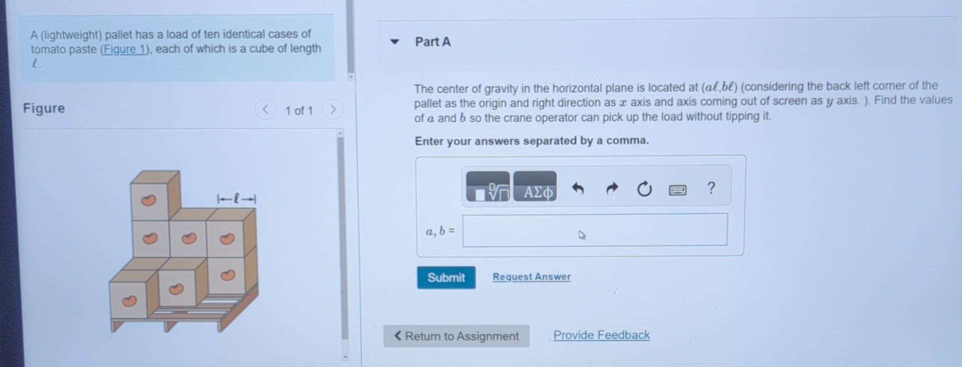 Solved A (lightweight) pallet has a load of ten identical | Chegg.com