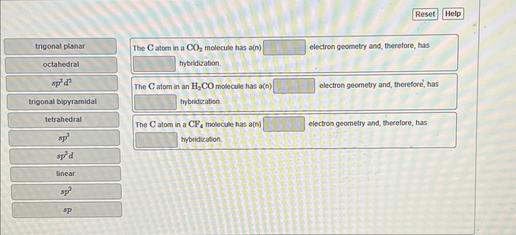 Solved ResetHelptrigonal planar | Chegg.com