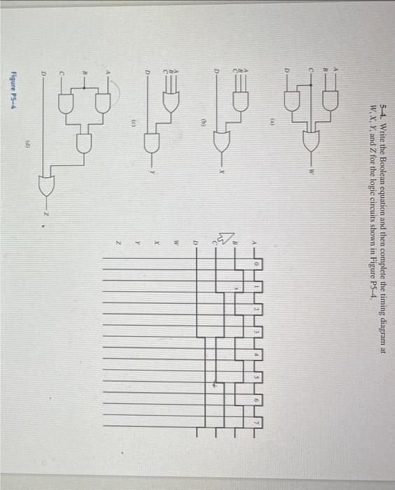 Solved 5-4. Write the Boolean equation and then complete the | Chegg.com