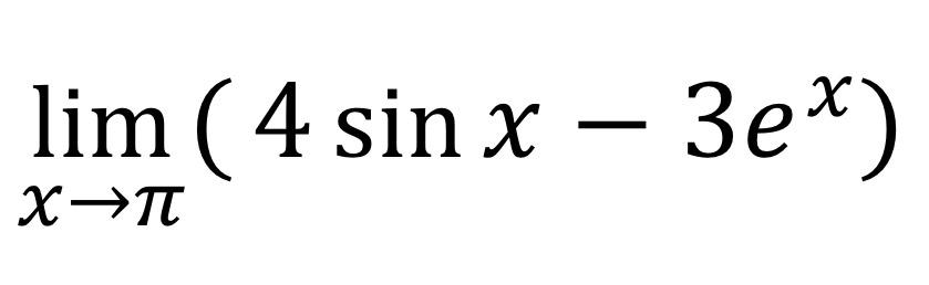 Solved limx→π(4sinx-3ex) | Chegg.com