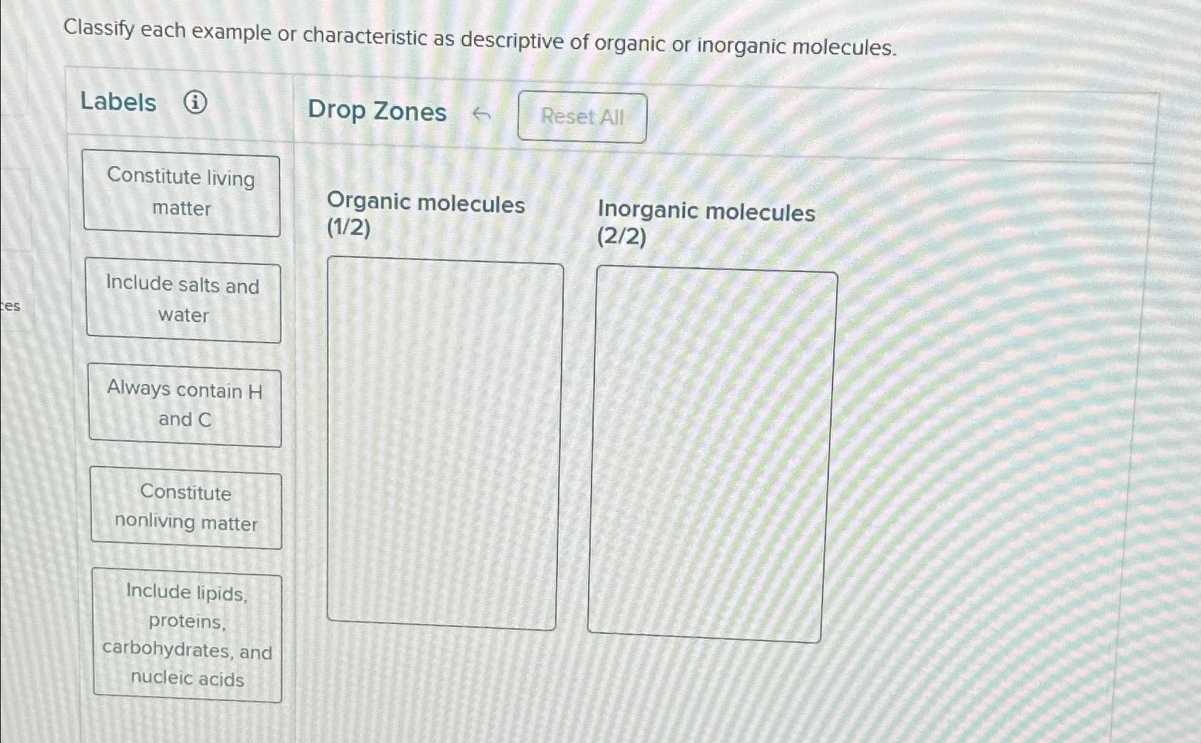 Solved Classify each example or characteristic as | Chegg.com