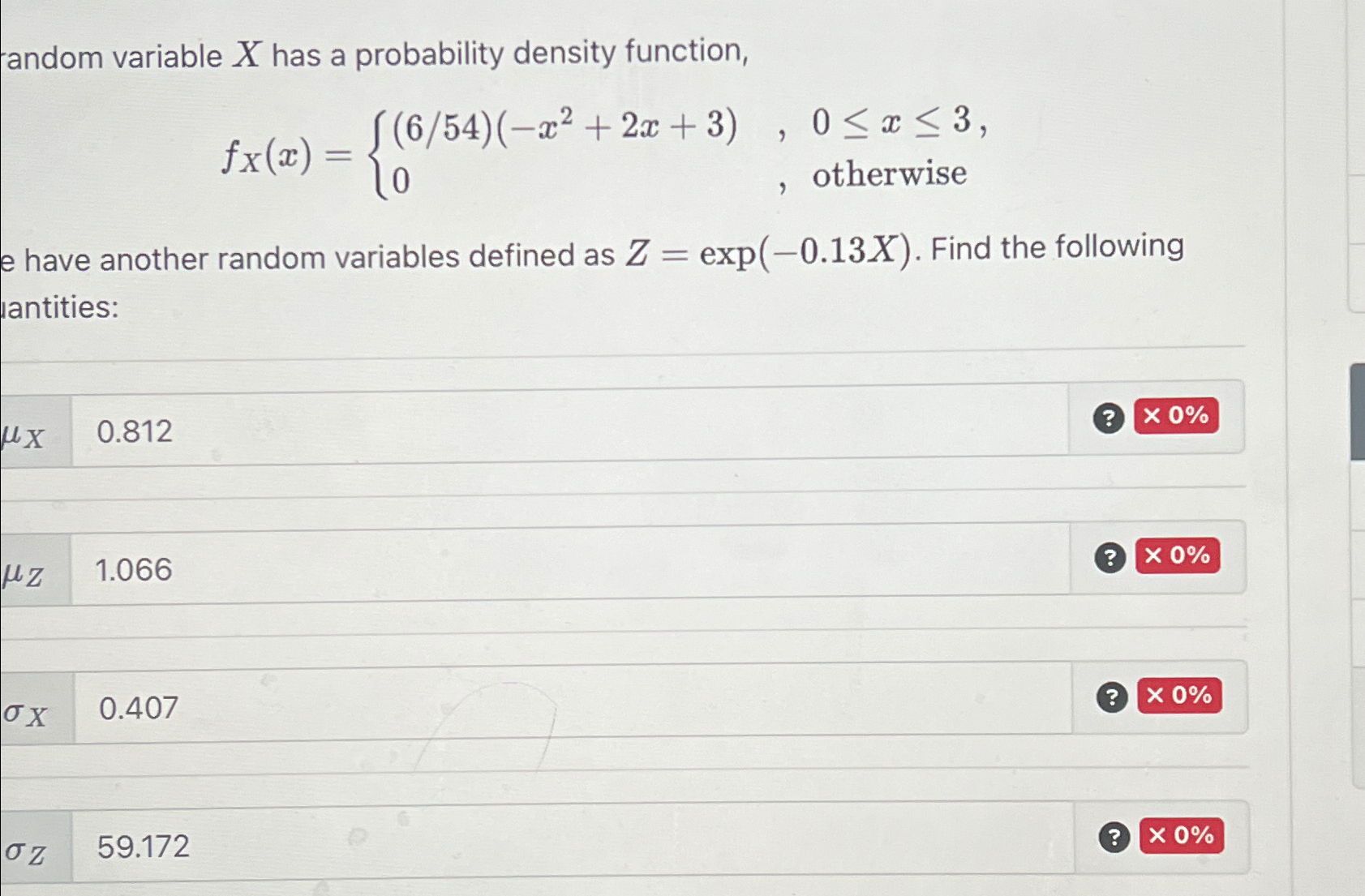 random variable x ﻿has a probability density | Chegg.com