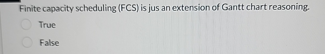 Solved Finite capacity scheduling (FCS) ﻿is jus an extension | Chegg.com