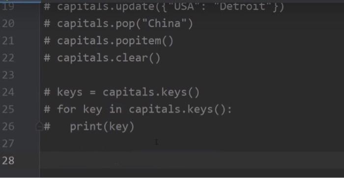 Solved \# dictionary = a collection of { key:value } pairs | Chegg.com