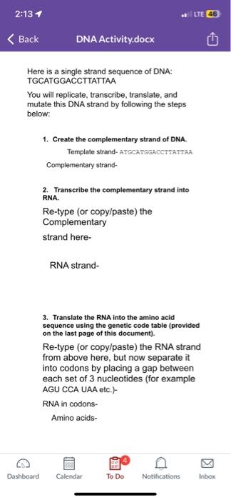 Solved 3. Translate the RNA into the amino acid sequence | Chegg.com