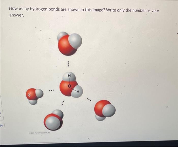Solved How many hydrogen bonds are shown in this image? | Chegg.com