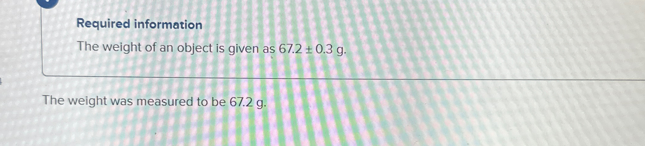 Solved Required informationThe weight of an object is given | Chegg.com