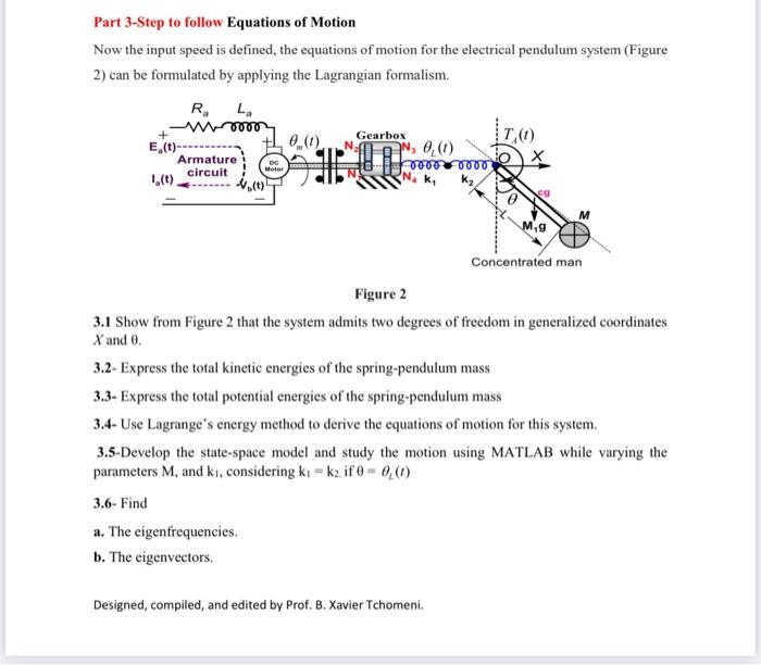 Solved Part 3-Step to follow Equations of Motion Now the | Chegg.com
