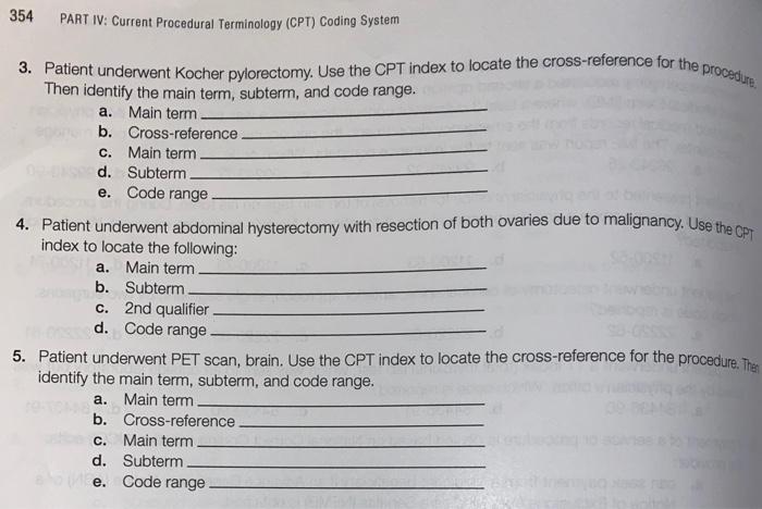 Solved CPT Index Instructions: Refer to the CPT index to | Chegg.com