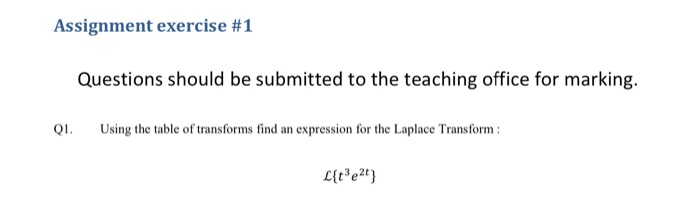 Solved Assignment exercise #1 Questions should be submitted | Chegg.com