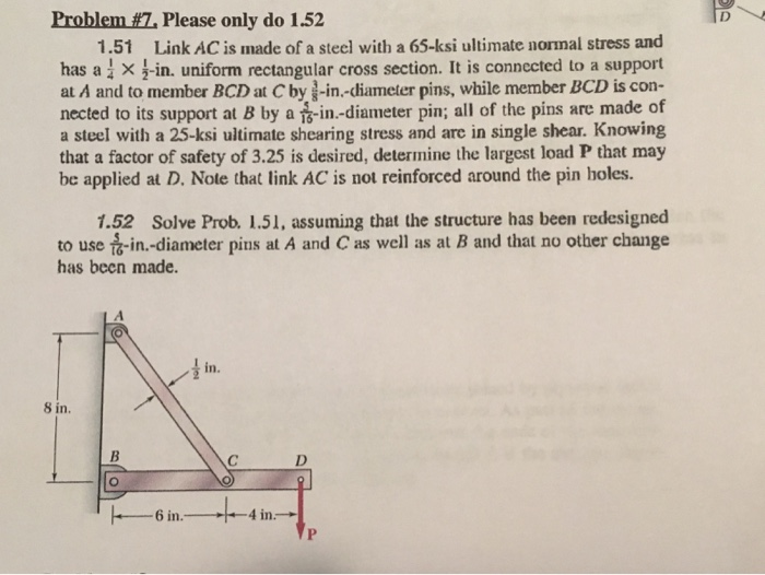 Solved Problem #7. Please only do 1.52 1.51 Link AC is made | Chegg.com