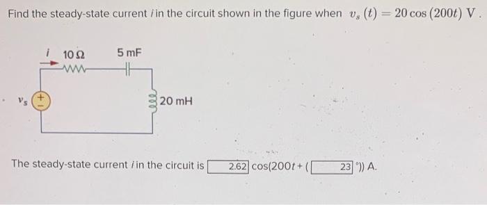 Solved Find The Steady State Current I In The Circuit Shown