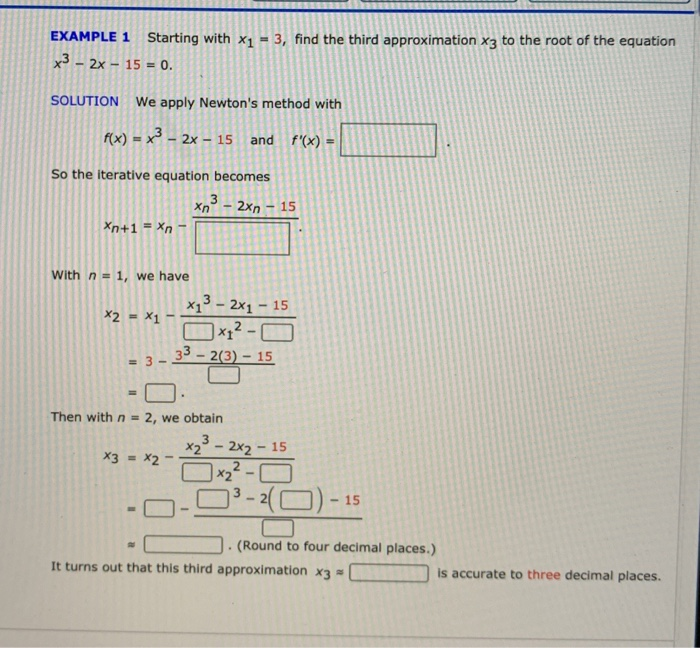 Solved EXAMPLE 1 Starting with X1 = 3, find the third | Chegg.com