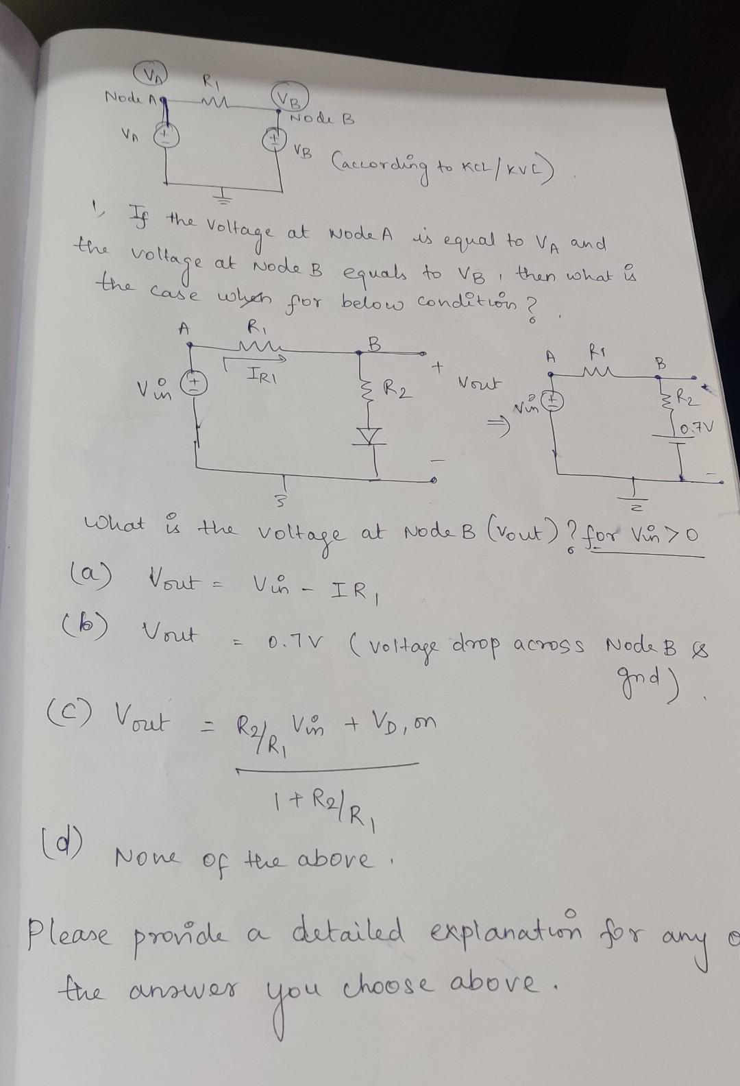 Solved why Vout here is not equivalent to 0.7V. The | Chegg.com