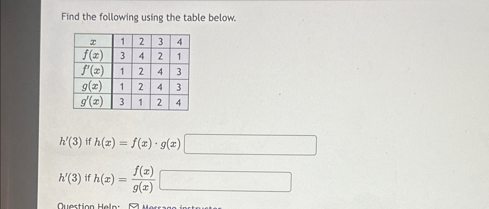 Solved Find the following using the table | Chegg.com