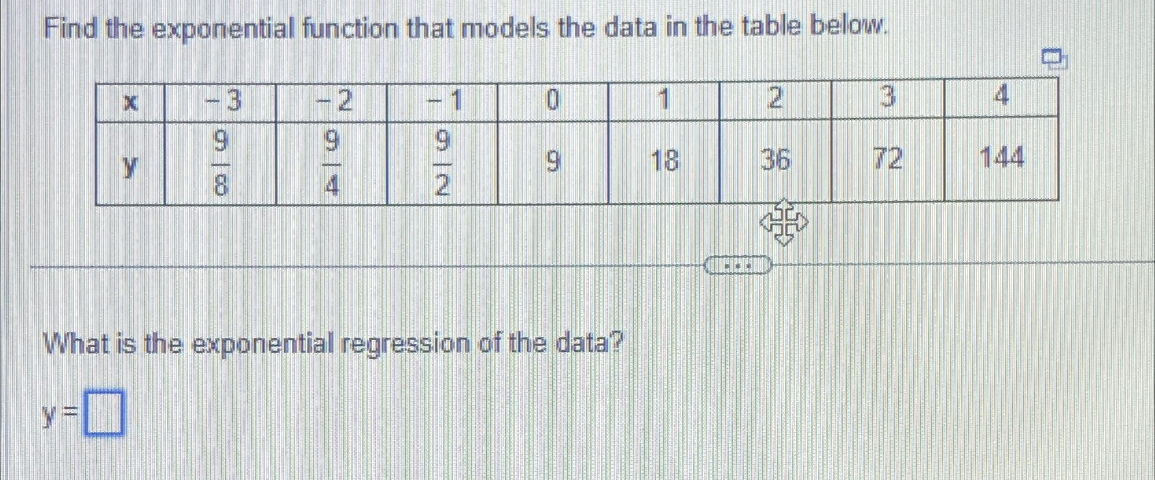 Solved Find the exponential function that models the data in | Chegg.com