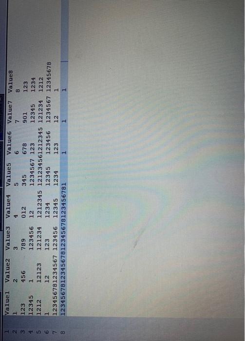 Begin Tabular Lllllllll Hline 1 And Valuel And Value 