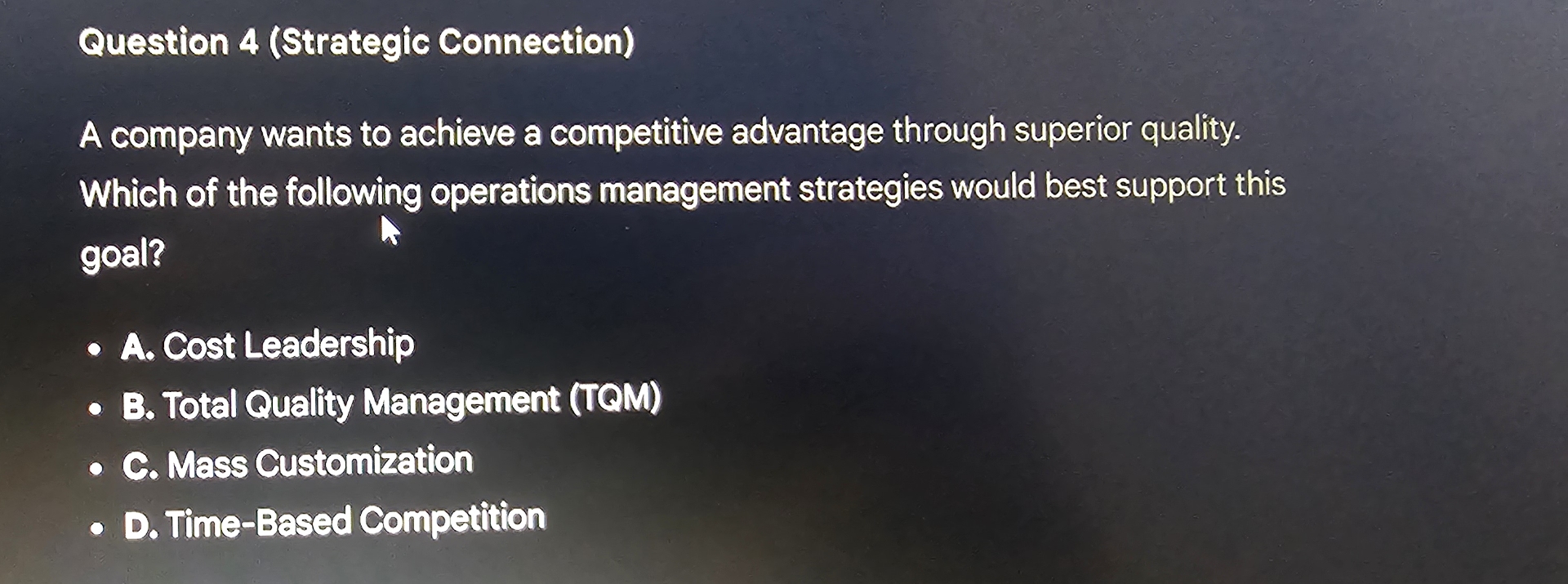 Question 4 (Strategic Connection)A company wants to | Chegg.com