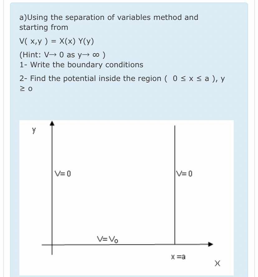 Solved a)Using the separation of variables method and | Chegg.com