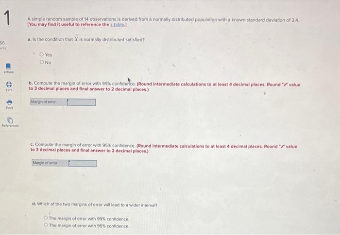 [solved] A Simple Random Sample Of 14 Observations Is Derl
