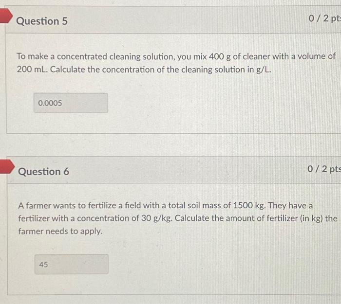 Solved To make a concentrated cleaning solution, you mix 400 | Chegg.com