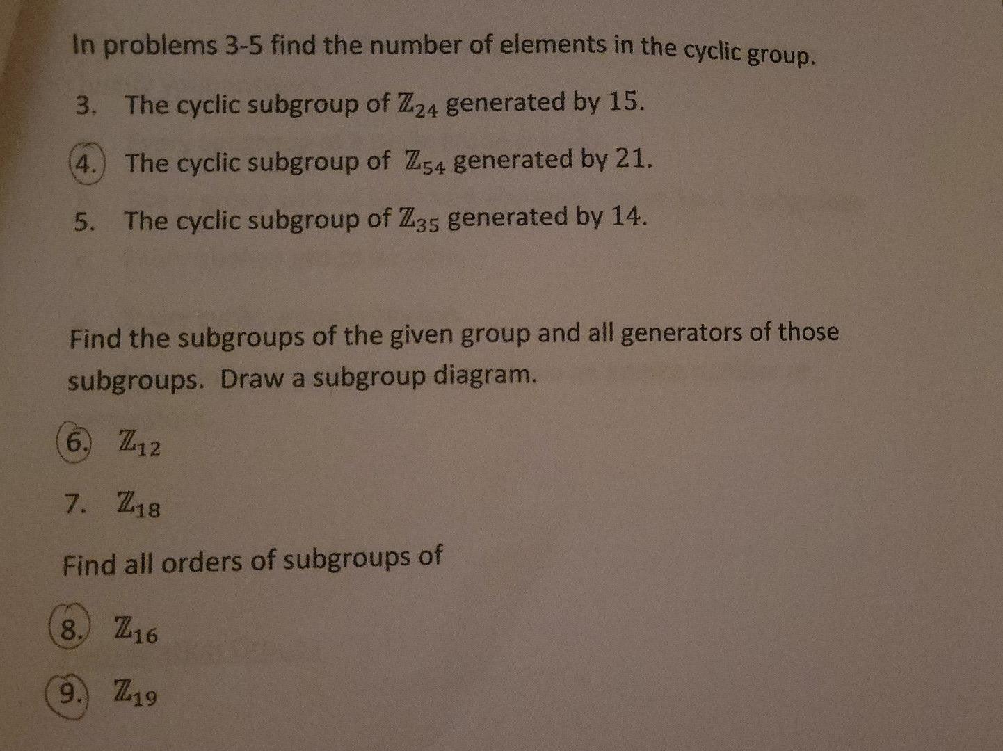 Solved In problems 3-5 find the number of elements in the | Chegg.com