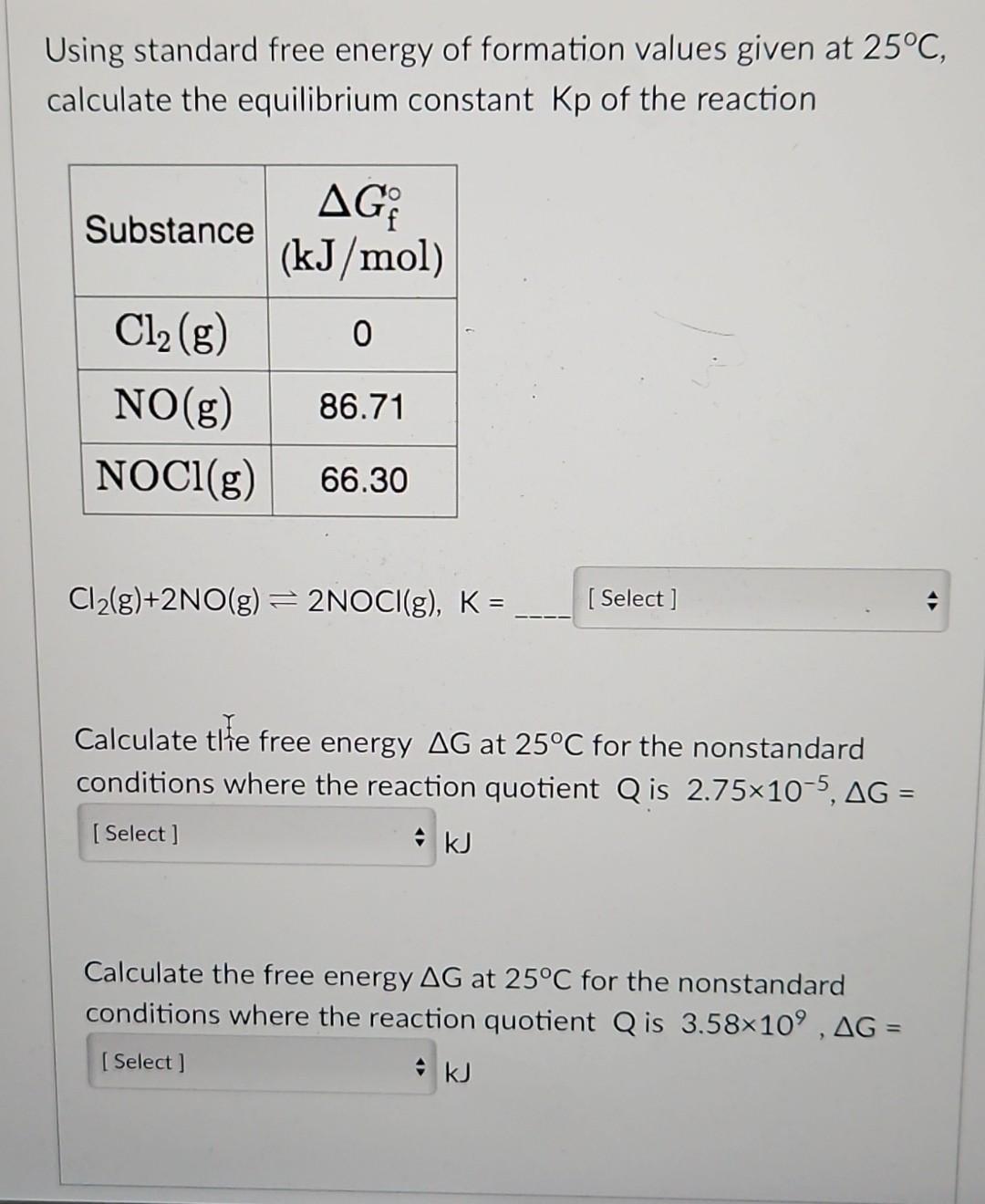 Solved Using standard free energy of formation values given | Chegg.com