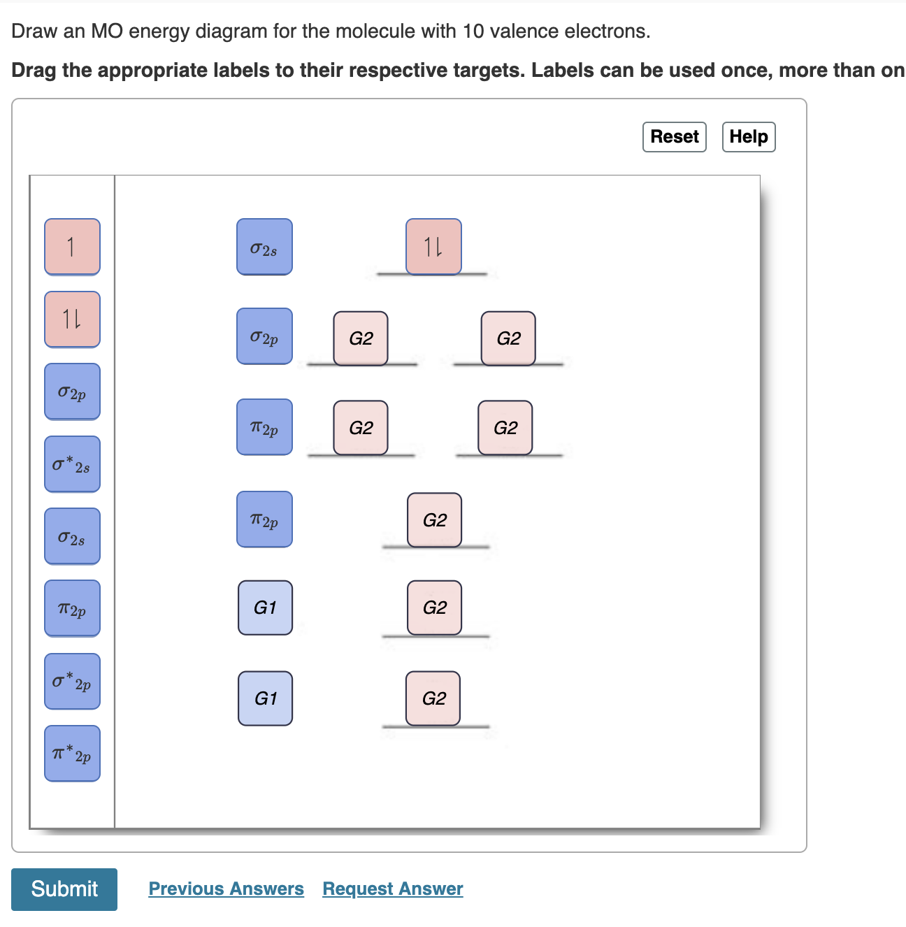 Solved Draw an MO energy diagram for the molecule with 10 | Chegg.com
