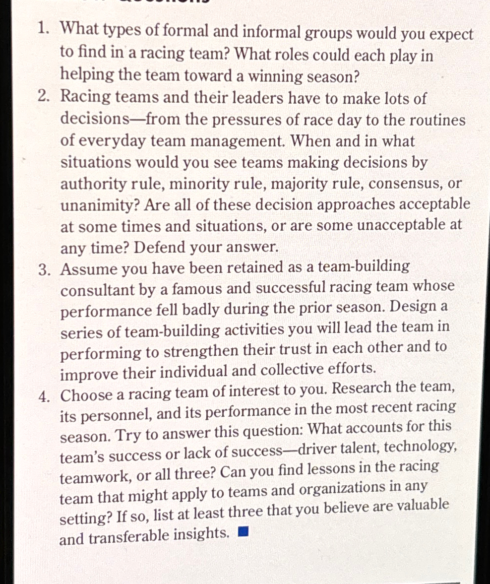 Solved What types of formal and informal groups would you | Chegg.com