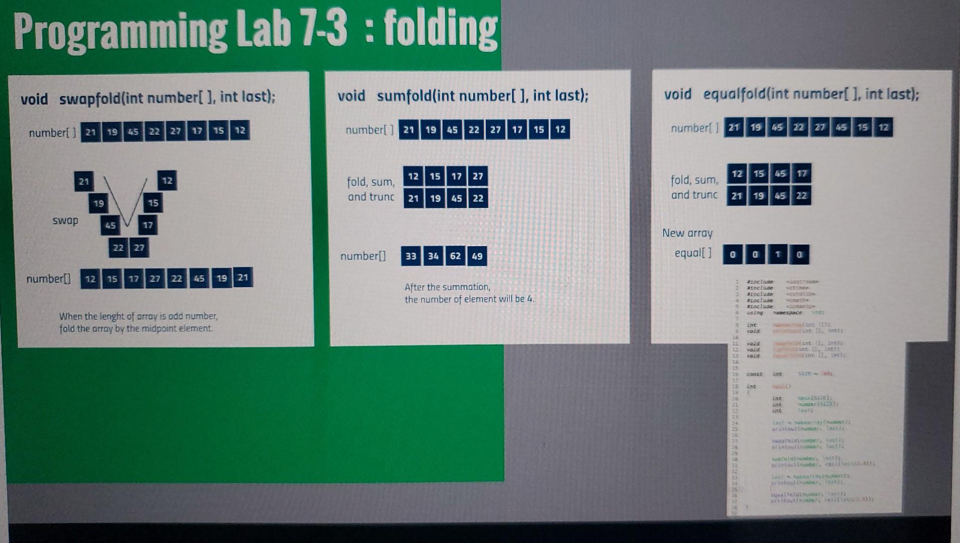 Solved void swapfold(int number[], int last); void | Chegg.com