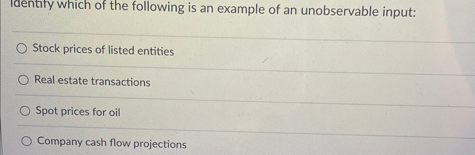Solved Identify which of the following is an example of an | Chegg.com